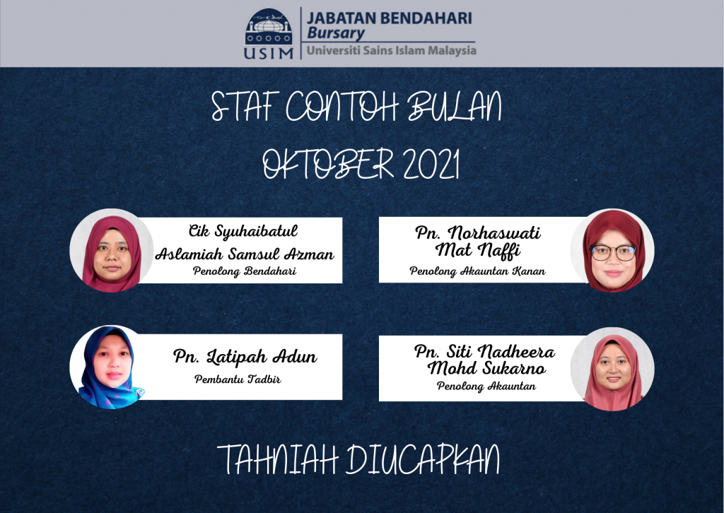 Staf Contoh Jabatan Bendahari 2021 – JABATAN BENDAHARI USIM