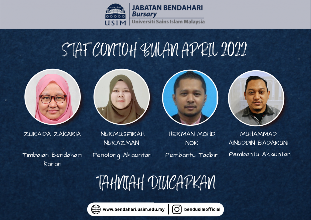Staf Contoh Jabatan Bendahari 2022 – JABATAN BENDAHARI USIM
