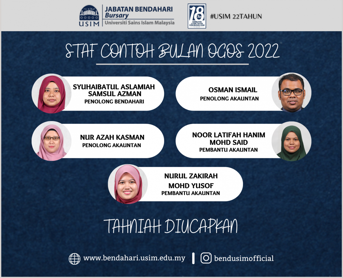Staf Contoh Jabatan Bendahari 2022 – JABATAN BENDAHARI USIM